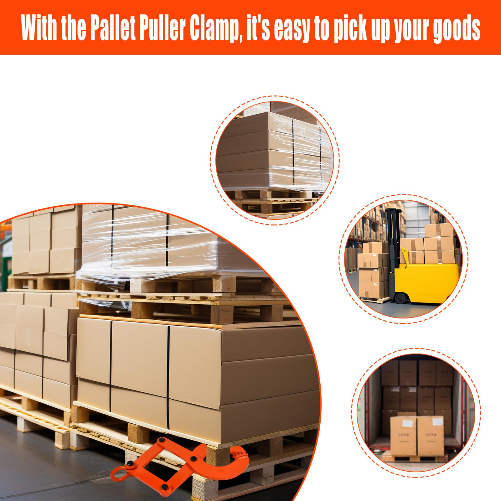ANLULOAD Pallet Puller Clamp,4409lbs,6.7 Inches Bigger Jaw Opening Pallet Grabber,Easily grips pallets, wood, etc.