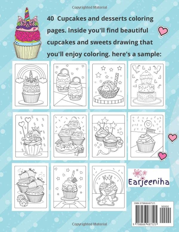 Cupcakes Coloring Book: Desserts coloring book (for kids)