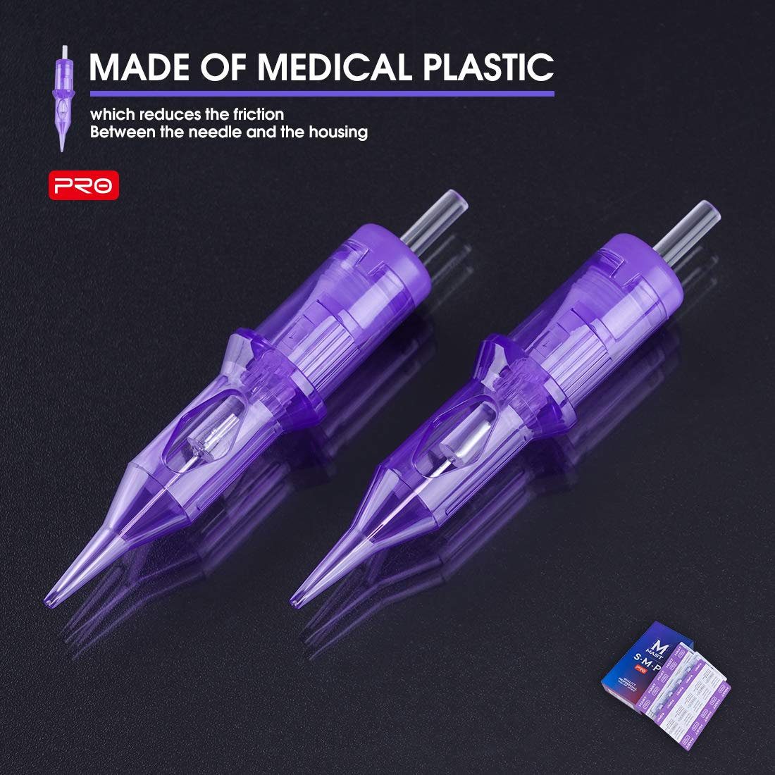 Mast Pro Smp Professional Cartridges Tattoo Needles 3 Round Liner 0.2MM Needles for Permanent Makeup Hair Scalp 0603RL