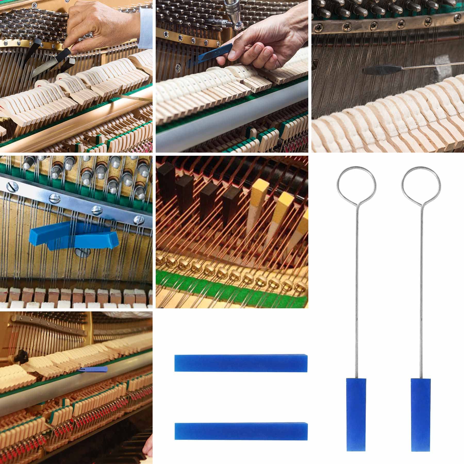 6 Pcs Piano Tuning Kit, Professional Piano Tuner Tools with Piano Tuner Hammer Mute and Piano Tuning Lever for Beginner and Professional Tuner