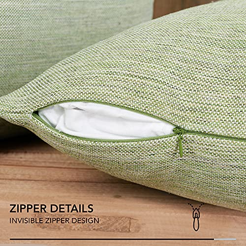 Deconovo 24 Inch Summer Pillow Covers Pack of 2 Green Pillowcase Covers Square Throw Pillow Cover for Bed Sofa Pillow 24 x 24 Inch Grass Green Set of 2 No Pillow Insert