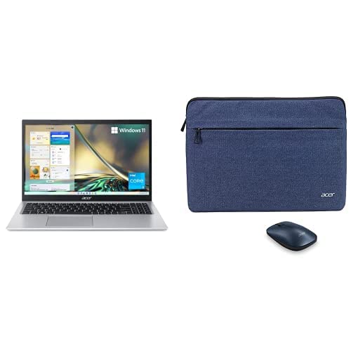 Acer Aspire 5 A515-56-347N Slim Laptop - 15.6" FHD IPS Display - i3-1115G4 Processor - 8GB DDR4-128GB SSD - WiFi 6 - Windows 11 Home in S Mode Wireless Mouse and 15.6" Sleeve Bundle
