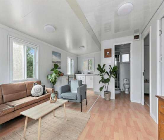 40 ft Modern 2024 Luxury Prefab Villa, Insulated Portable Expandable Container 1 Bedroom. Mobile Tiny Home with Free Electric Water Heater Tiny Backyard House, Movable, Foldable, and Expandable