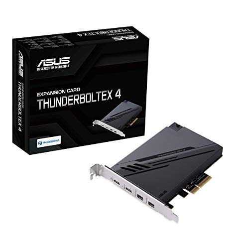 ASUS ThunderboltEX 4 with IntelÂź Thunderboltâą 4 JHL 8540 Controller, 2 USB Type-C Ports, up to 40Gb/s bi-Directional Bandwidth, DisplayPort 1.4 Support, up to 100W Quick Charge.