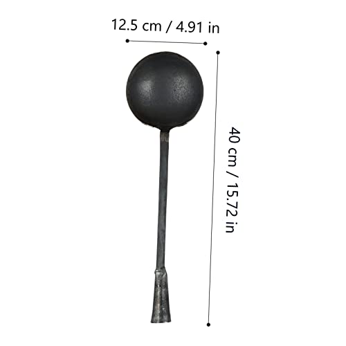 GANAZONO Forged Iron Spoon Mini Scoop Potting Scoop Garden Tractor Scoop Multitools Vegetable Planting Tools High Carbon Steel Spoon Cultivation Feeding Spoon Forging Dark Grey Bath Salt