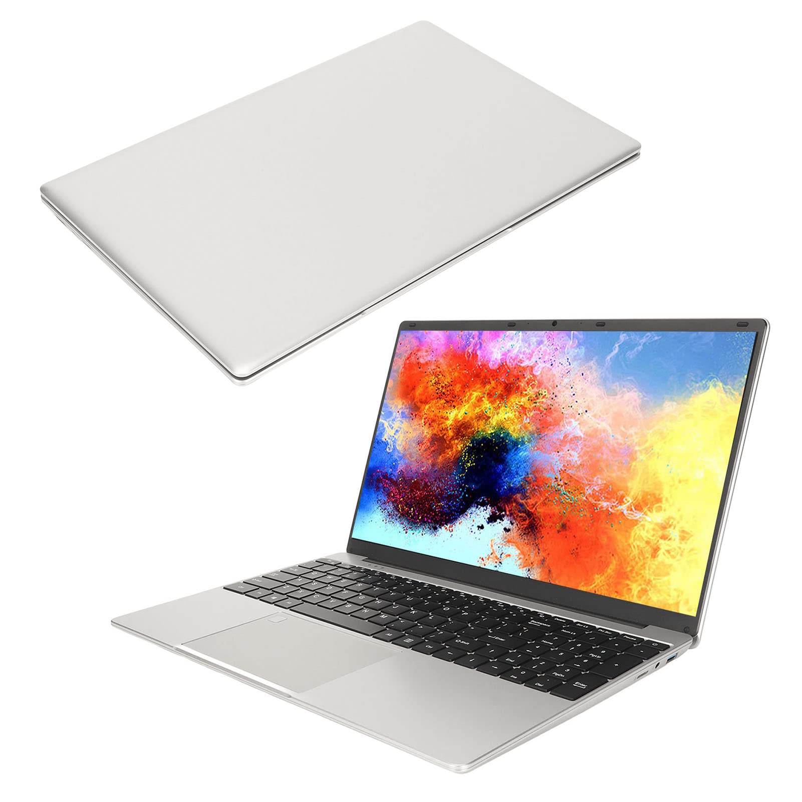 Acogedor 15.6in Ultra Slim Laptop, Windows11, IPS 1920x1080 HD Screen, 16GB + 256GB, for Intel N5095, Backlit Keyboard, Fingerprint Unlock, 2.4G 5G WiFi Thin Portable Laptop Computer