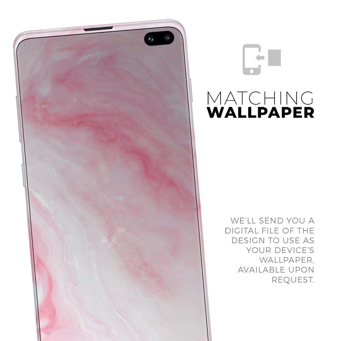 DesignSkinz Marbleized Pink Paradise V6 Protective Vinyl Decal Wrap Skin Cover Compatible with The Samsung Galaxy S20 (Screen Trim & Back Glass Skin)