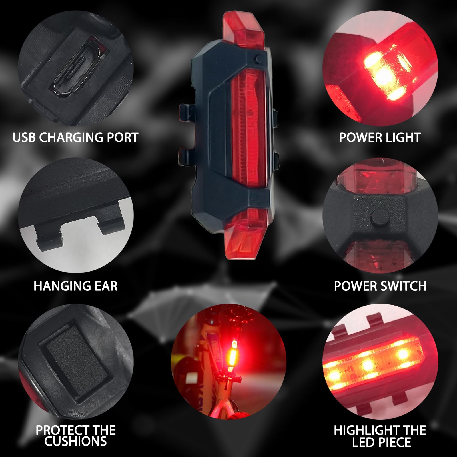 8500 Lumen Supe Bright USB Rechargeable Bike Light Set, 4 Modes,Powerful Bicycle Headlight and Back,18+ hrs, IPX6 Waterproof Bike Lights for Night Riding, for Road Mountain Cycling Accessories