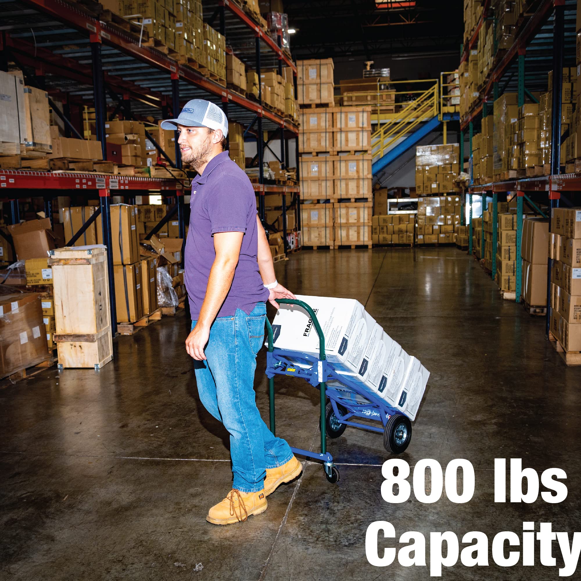 American Lifting 800 lbs Quick Latch Hand Truck, Metal Frame