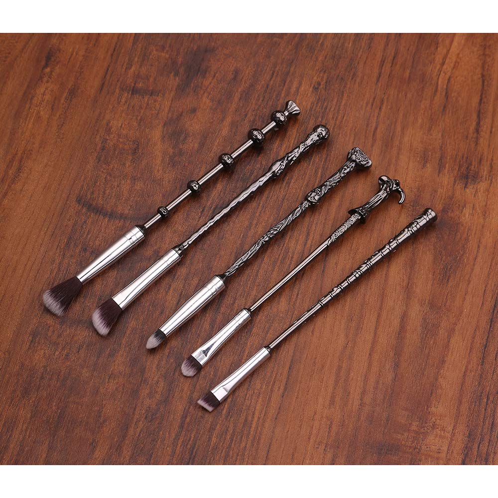 Gifts Wi-zard Wand Makeup Brushes 5 PCS Makeup Brush Set for Foundation Blending Blush Concealer Eyebrow Face Powder