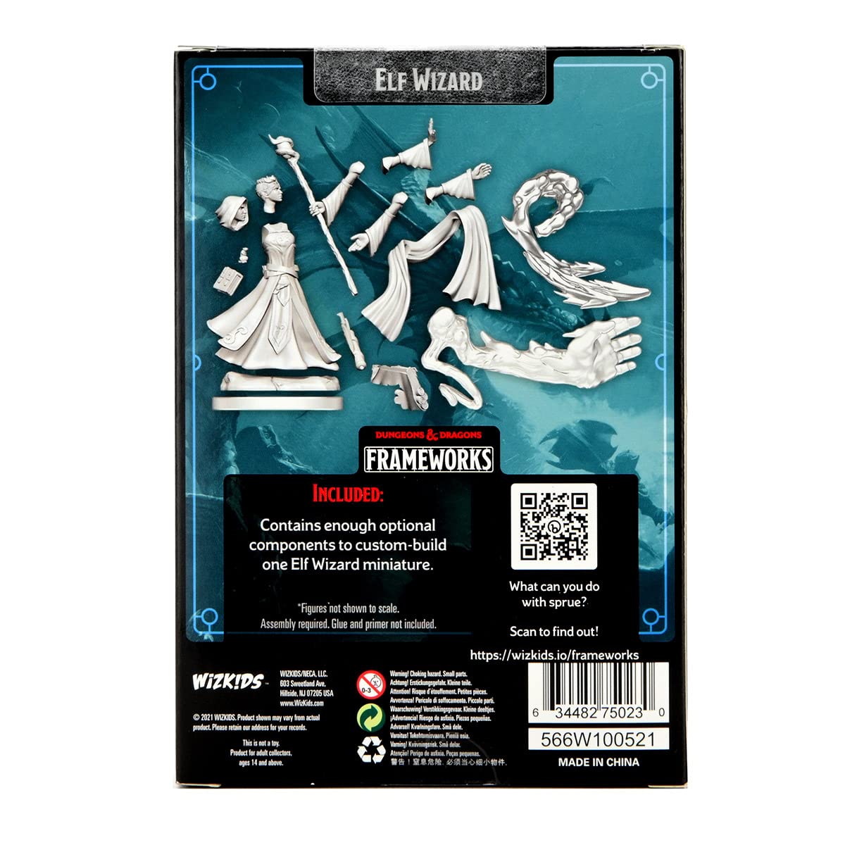 D&D Frameworks: Elf Wizard Female - Unpainted and Unassembled