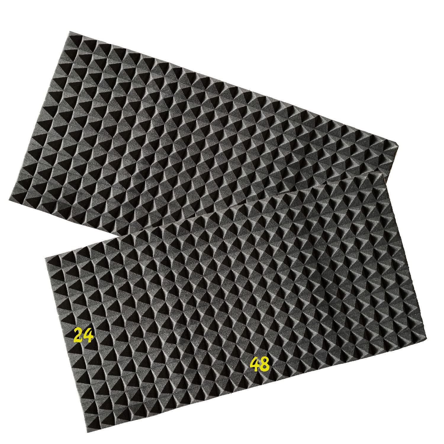 8 Pack Acoustic Foam Panels,Musical instrument room cinema KTV acoustics Panel black PYRAMID large size sound absorbing foam board 2" × 24” × 48”