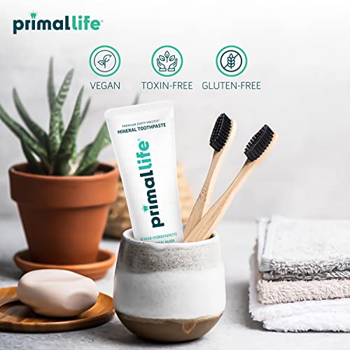 Primal Life Organics - Dirty Mouth Natural Alkalizing Toothpaste, Hydroxyapatite, Flavored Essential Oils, Natural Kaolin, Bentonite Clay, Colloidal Silver, Organic, Vegan (Bubblegum Flavor, 4oz)
