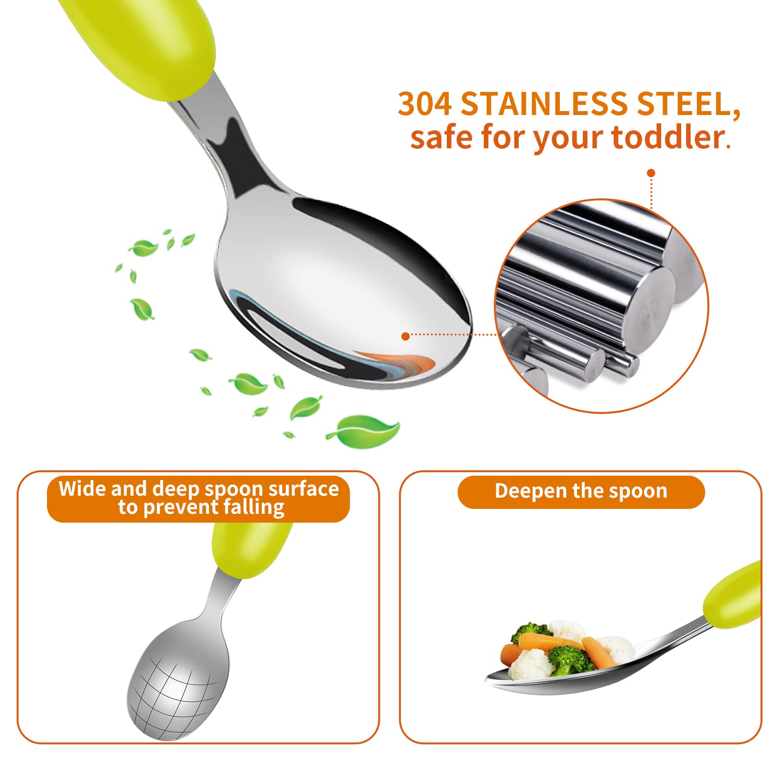 Lehoo Castle Toddler Utensils Set, 6PCS Dinosaur Toddler Silverware Spoon and Fork Knife Set, Children's Flatware Set