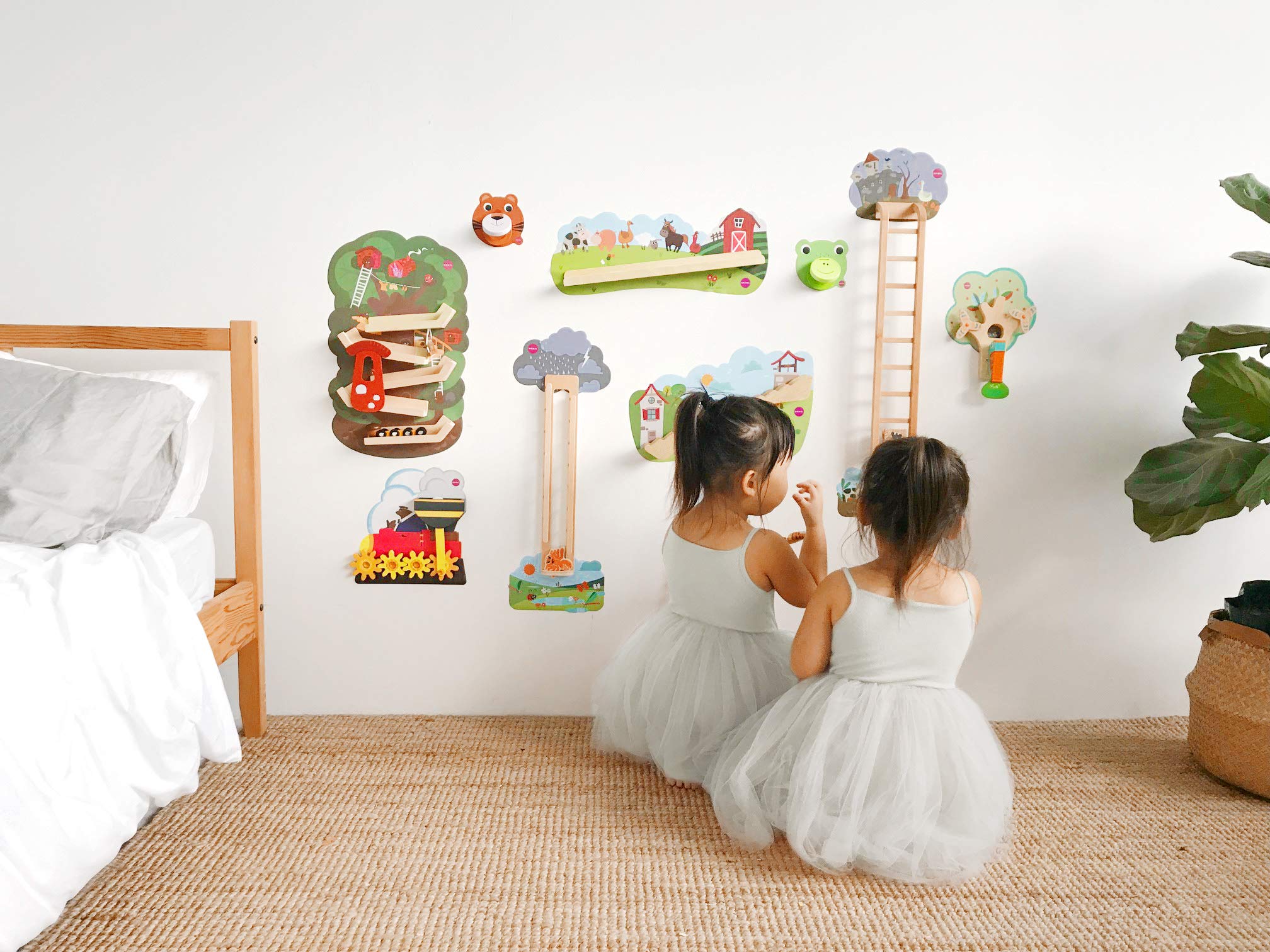 ORIBEL VertiPlay (Wall Toy) Adventure, Wooden Toy and Nursery Room Decor | Easy to Install, Just Stick & Play (Xylophone)