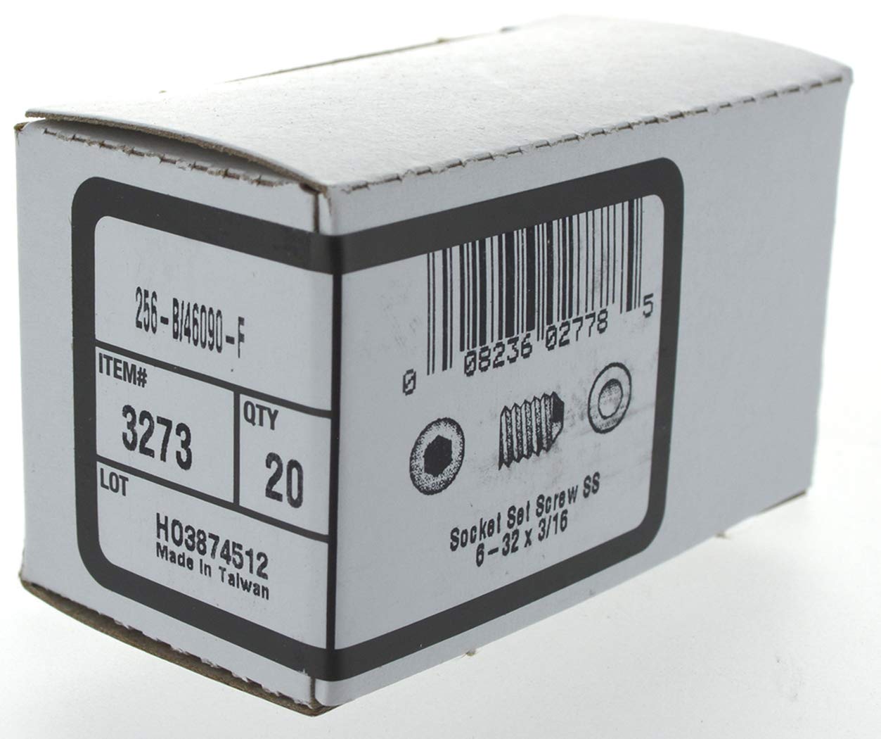 Hillman 3273 6-32 x 3/16-Inch Stainless Socket Head Set Screw, 20-Pack