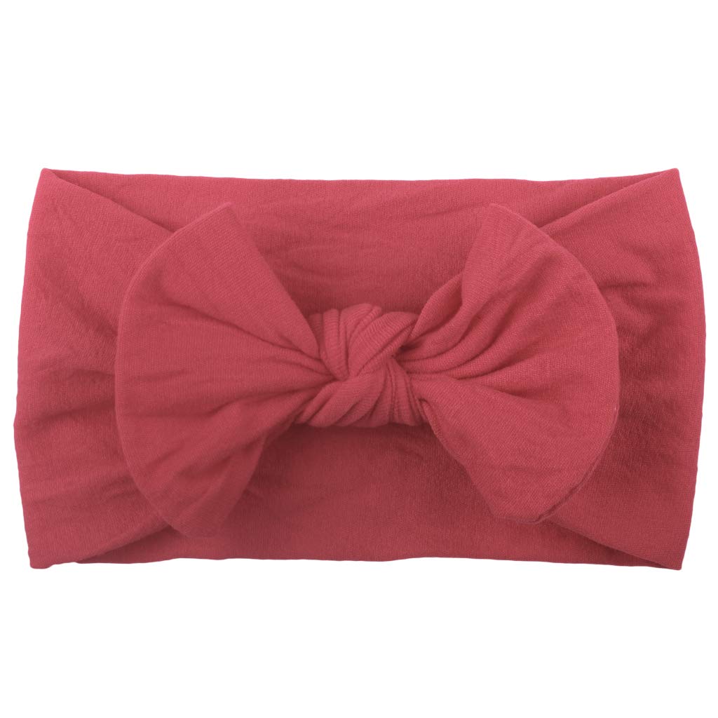 DED 18 Pieces Nylon Newborn Headbands Hair Bows Elastics Soft Bands Headwraps for Newborns Infants Toddlers