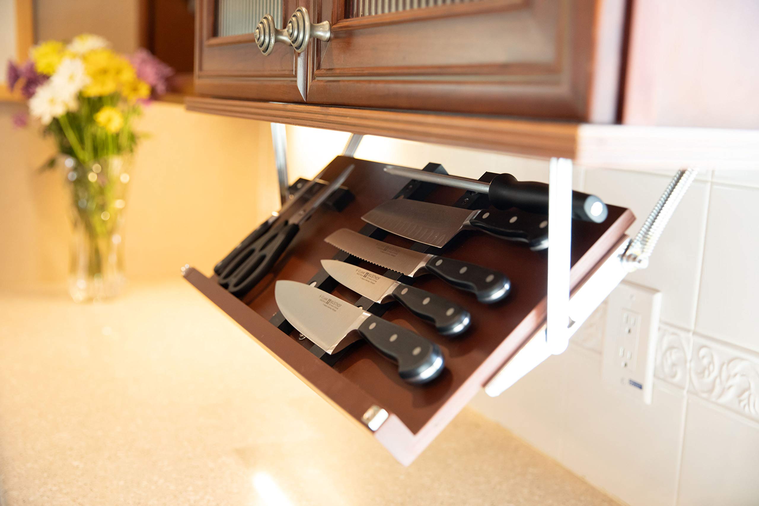 Under Cabinet Knife Block - Large, Natural Shown - (Large, Black)