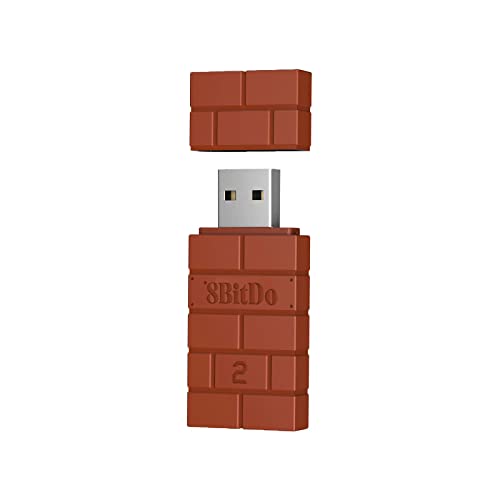 8Bitdo Adapter 2 USB Wireless Switch Controller for Windows, Mac & Raspberry Pi, Compatible with Xbox Series X & S Controller, Xbox One Bluetooth Controller, PS5/PS4/PS3 Controller