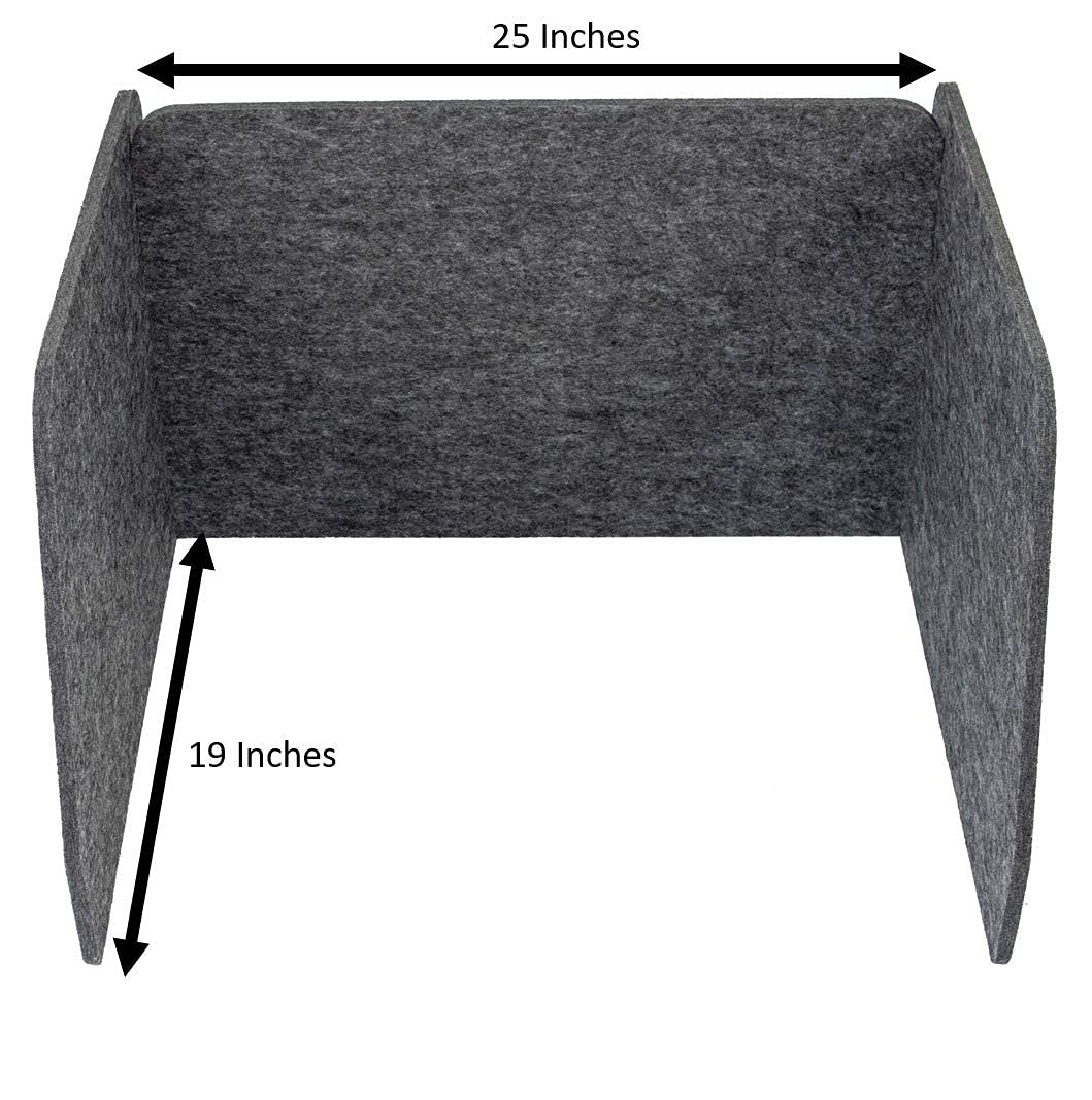 Acoustic Partition - Reduce Noise and Visual Distractions - Sound Absorbing Desk Divider - Desk Privacy Panel - Home Office - Classroom - Remote Learning - Sound Dampening (Gravel Grey)