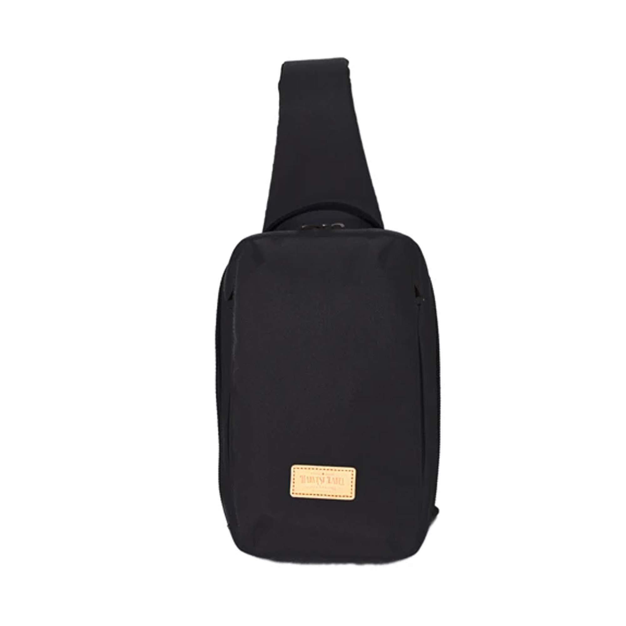 Apex Sling Bag for Men and Women, XL Sling Backpack Laptop Shoulder Bag Cross Body with 13" Laptop Sleeve, Modern Minimal Adjustable - Black