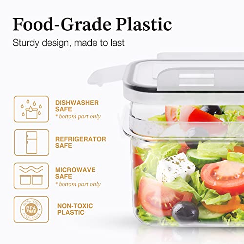 Chef's Path Superior 38 Pack Airtight Food Storage Containers with Lids - Plastic Food Canisters for Pantry Organization and Storage - Ideal for Cereal, Flour and Sugar Storage