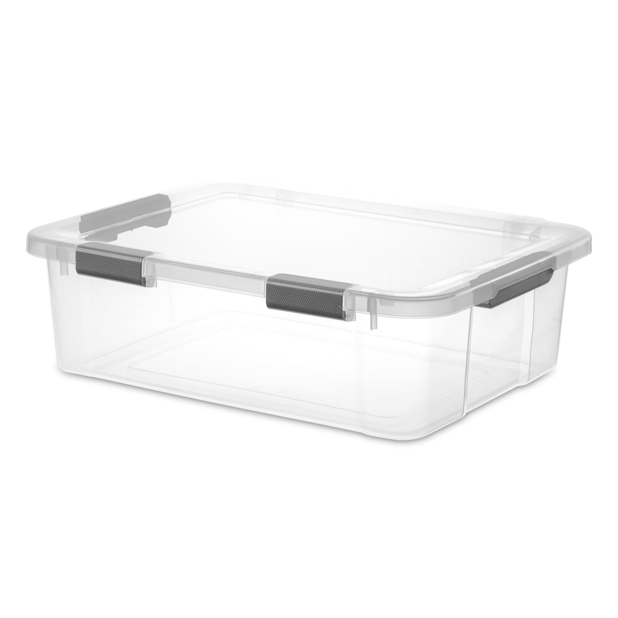 40 Qt. Storage Box Plastic, Flat Gray, Set of 6
