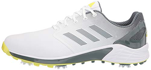 adidas mens Zg21 Golf Shoe, White/Acid Yellow/Blue Oxide, 10 US