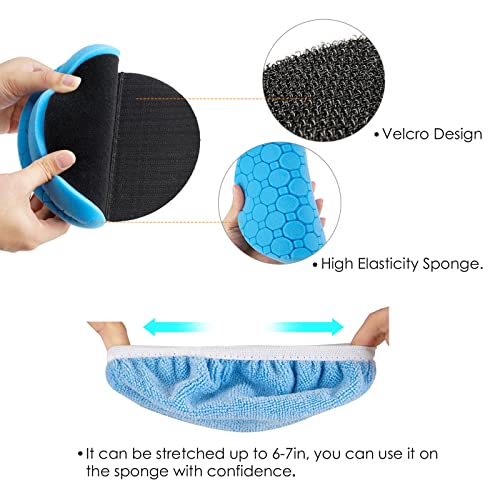 CHEGIF 17pcs 6 Inch Buffing Polishing Pads Kit, Car Buffing Sponge Pads Cutting Polishing Pad Kit, Includes Wool Buffing Pad and Polishing Bonnets with M14 Drill Adapter for Car Polishing and Waxing