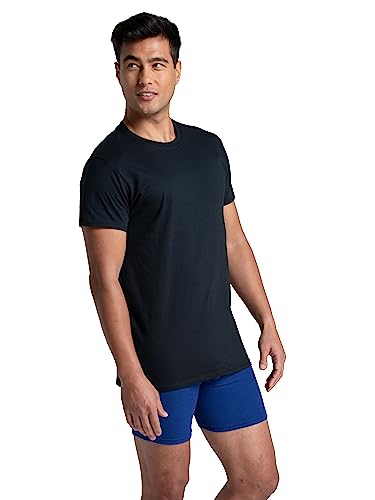 Fruit of the Loom Men's Eversoft Cotton Stay Tucked Crew T-Shirt, Regular-6 Pack Assorted Colors, X-Large
