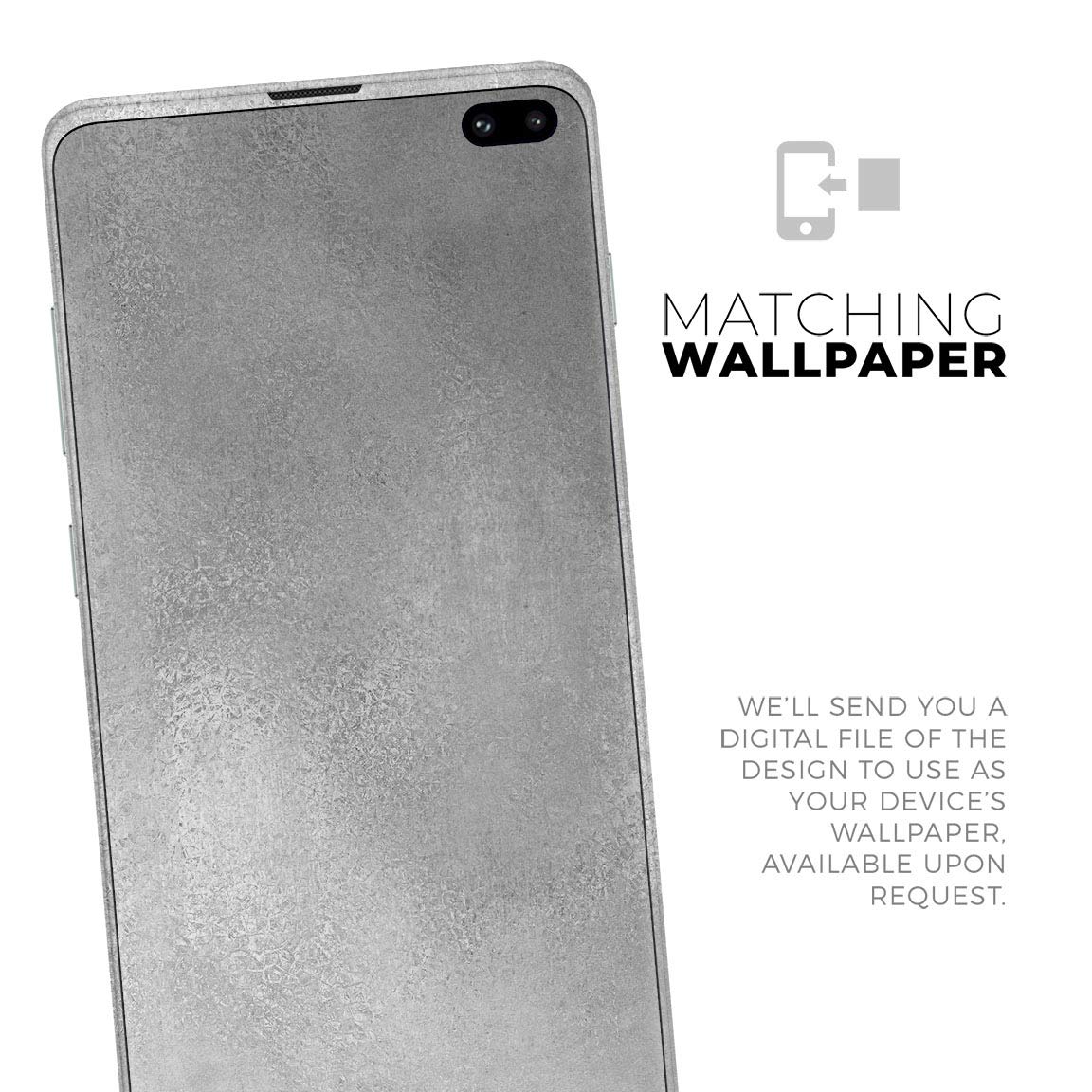 DesignSkinz Distressed Silver Texture v11 Protective Vinyl Decal Wrap Skin Cover Compatible with The Samsung Galaxy S20 (Screen Trim & Back Glass Skin)