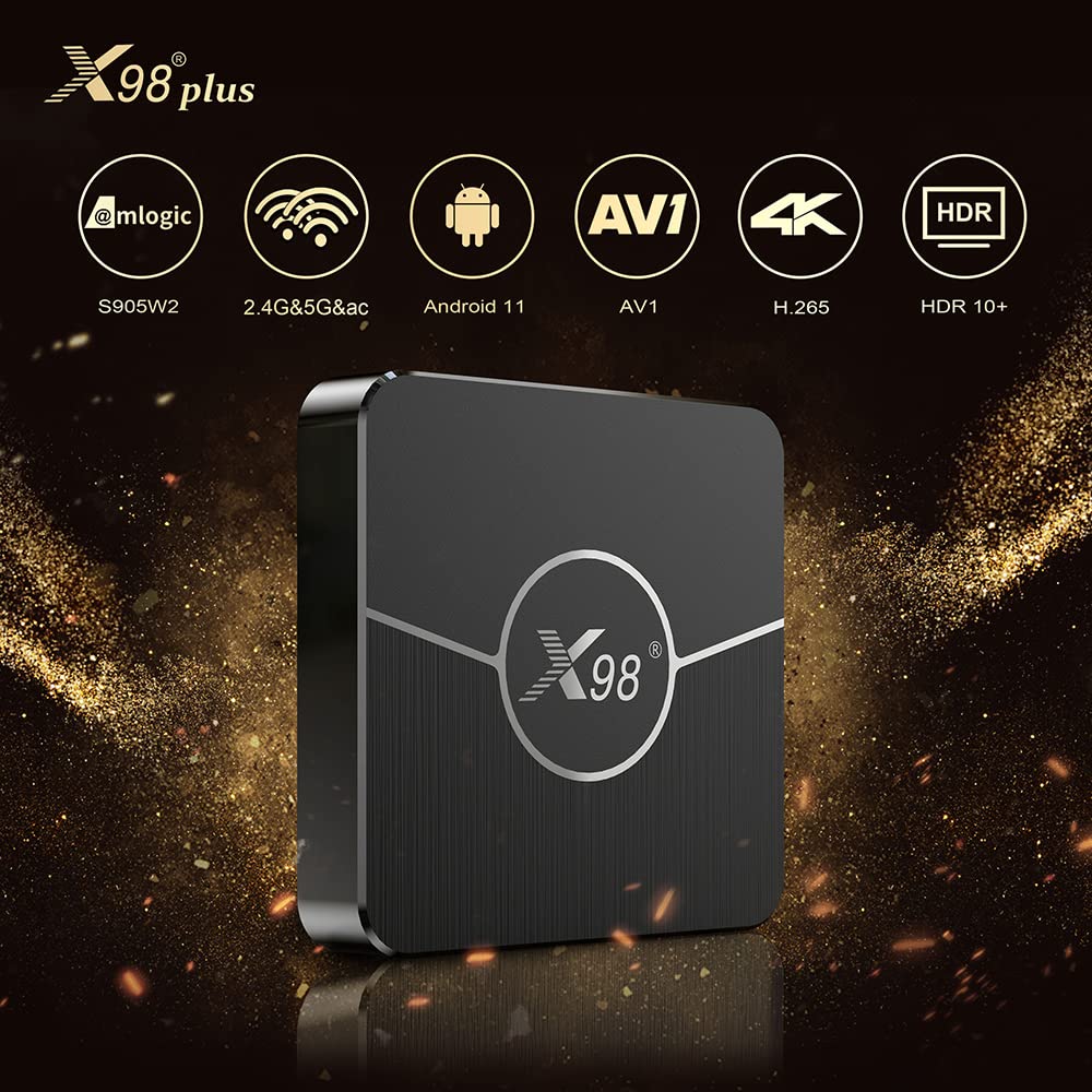 Android 11.0 TV Box,X98 Plus Amlogic S905W2 Quad Core X96 Plus Upgraded RAM 2GB ROM 16GB Dual WiFi 2.4G/5.8G BT4.2 4K 6K AV1 Home Smart Media Player Set top Box