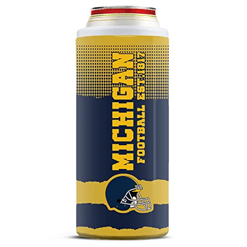 Michigan Slim Can Cooler Double Walled Insulated Stainless Steel Vacuum Beverage Can Cooler Insulator for 12oz Slim Beer, Soda, and More