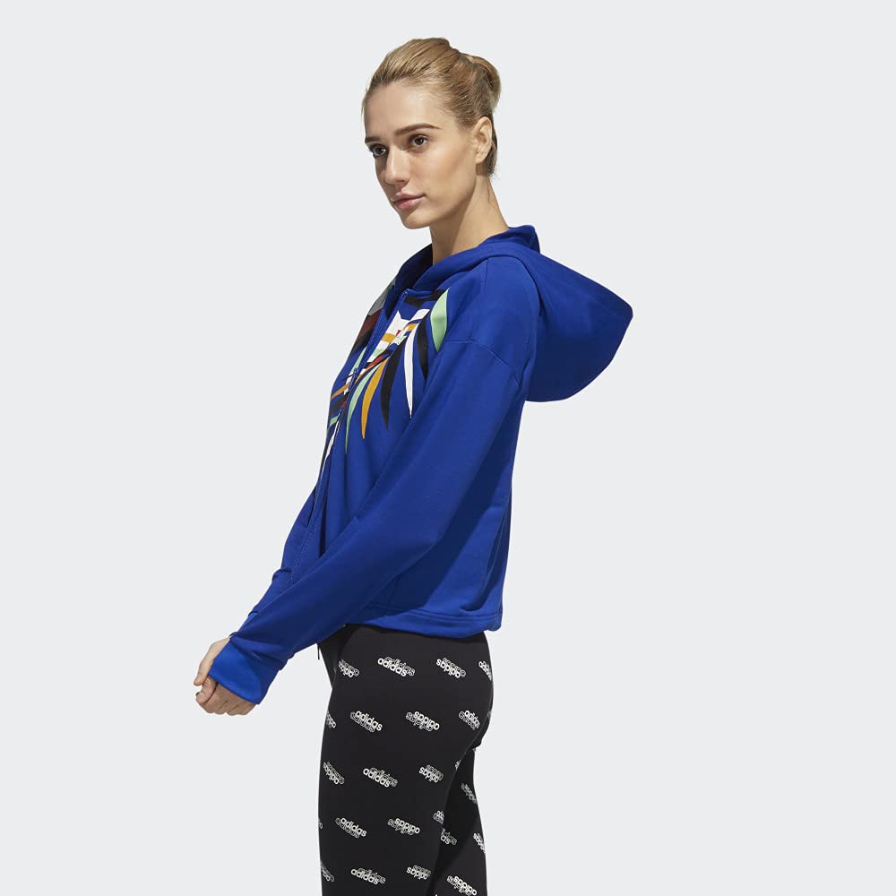 adidas womens Farm Hooded Track Top Team Royal Blue/White Large