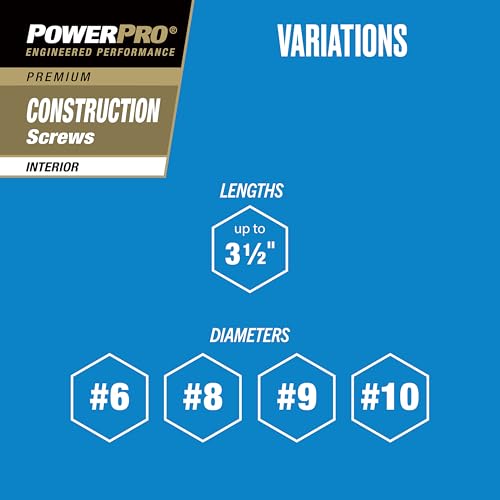 Power Pro Premium Interior Construction Screws (#6 x 1) - 100pc
