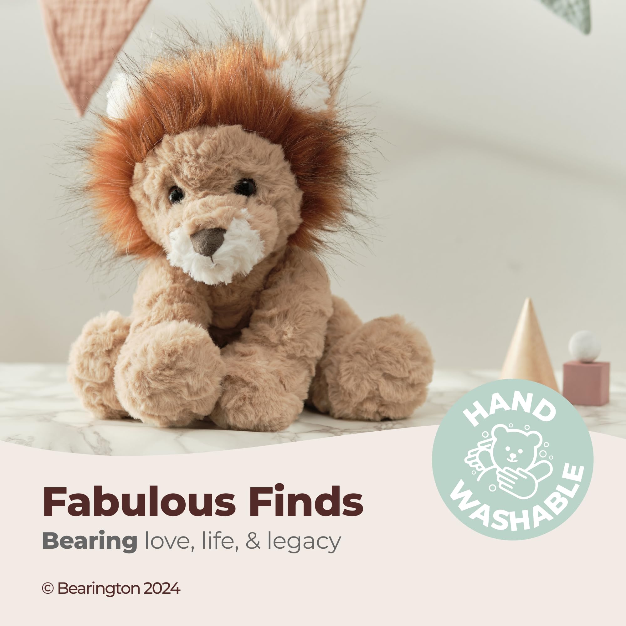 Bearington Collection Roary Lion 11 Inch Stuffed Lion - Stuffed Animal - Plush Lion