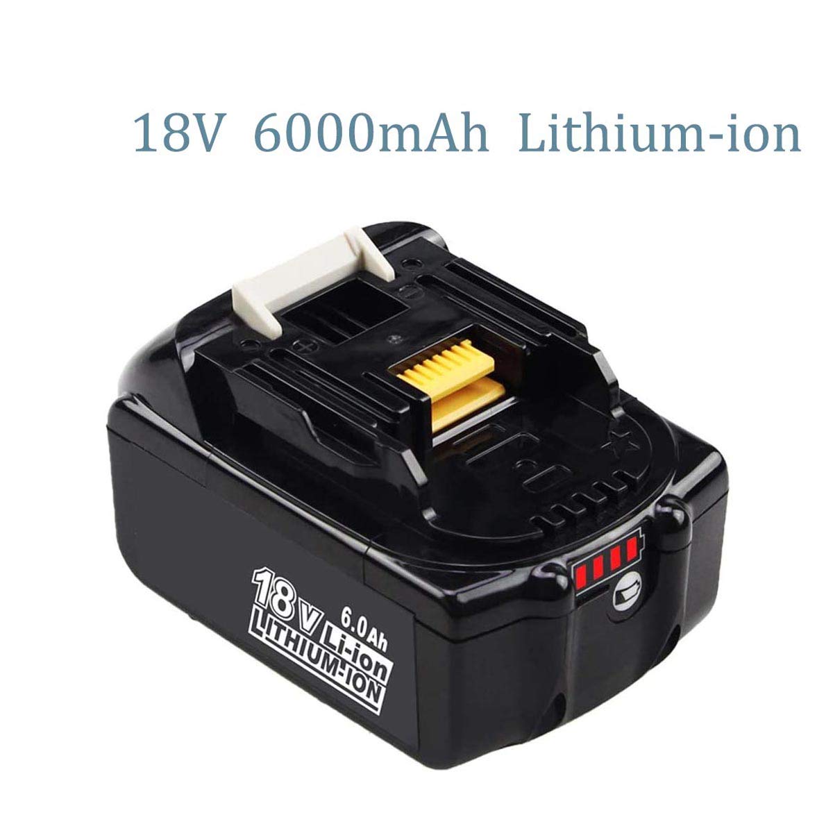 6.0Ah BL1860B 18 Volt Replacement Battery and DC18RC Charger Compatible with Makita 18V Battery Lithium ion BL1815 BL1820 BL1830 BL1840 BL1850 BL1850B BL1860 LXT-400 Cordless Power Tools (Black)