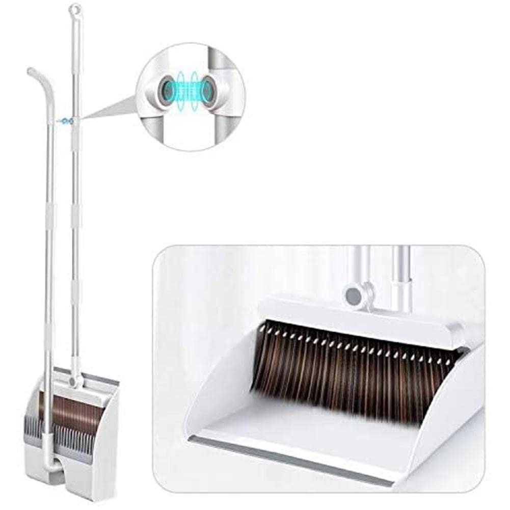 ACGrade Brooms and Dustpans Sets Magnetic Broom and Dustpan Set Cleans with Adjustable Handl Use Upright Stand Up Broom Dustpan Combo Collapsible Broom Outdoor Broom and Dustpan