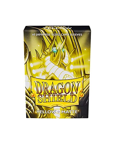 Arcane Tinman Dragon Shield Japanese Size Sleeves – Matte Yellow 60CT - Card Sleeves Smooth & Tough - Compatible with Pokemon, Yugioh, & More– TCG, OCG,ART11114