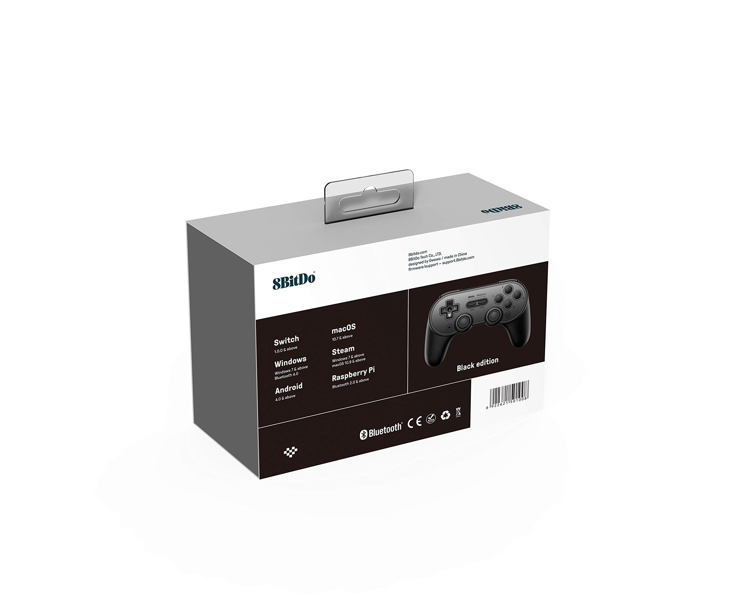 8Bitdo Sn30 Pro+ Bluetooth Controller Wireless Gamepad for Switch, PC, macOS, Android, Steam and Raspberry Pi (Black Edition)