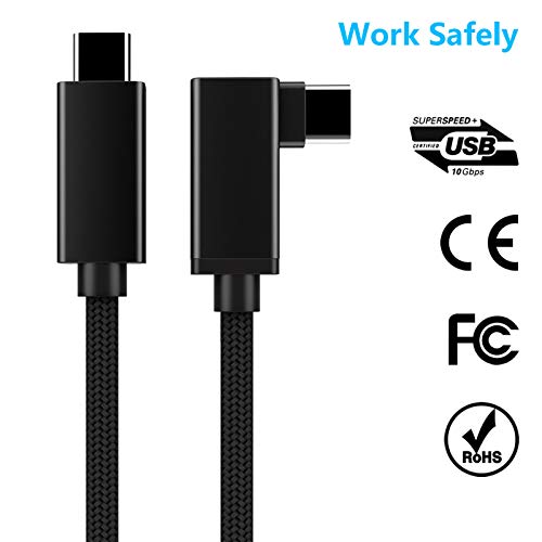 USB C Video Cable Right Angle 10ft, 4K UHD with Audio Support 100W PD Fast Charge and Data Syncing at Gen2 10Gbps High Speed Compatible for USB C iPad Pro, MacBook Pro, iMac, Surface Pro and More