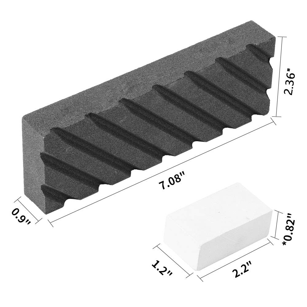 Angerstone Dual Grit Coarse/Fine Flattening Stone Set - Two Sharpening Stones Flattener - Whetstone Fixer with Grooves for Re-Levelling Any Whet stones, Oil Stones, Waterstones