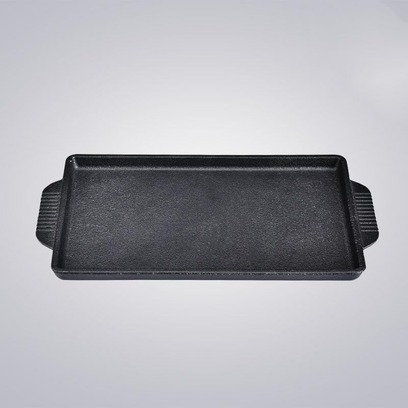 SZTNKSKJ Steak plate sizzle platter cast iron cast iron bakeware cast iron square pan cast iron skillets cast iron platter pan for roti (rectangle 19cm*12cm)
