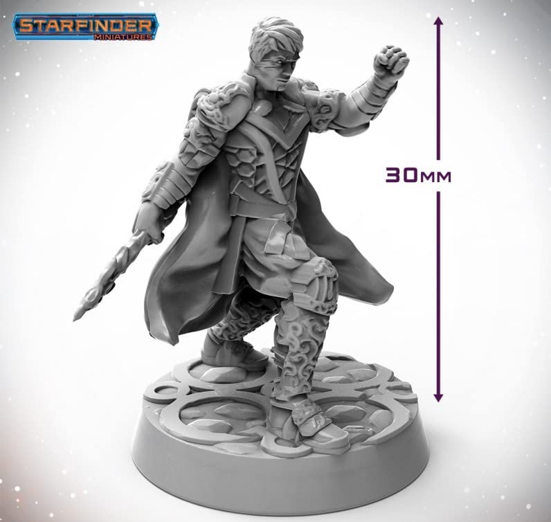 Archan StudioStarfinder Unpainted Miniatures: Human Solarian- 32mm Unpainted Plastic Miniatures - for Kids and Adults Ages 14+, Grey