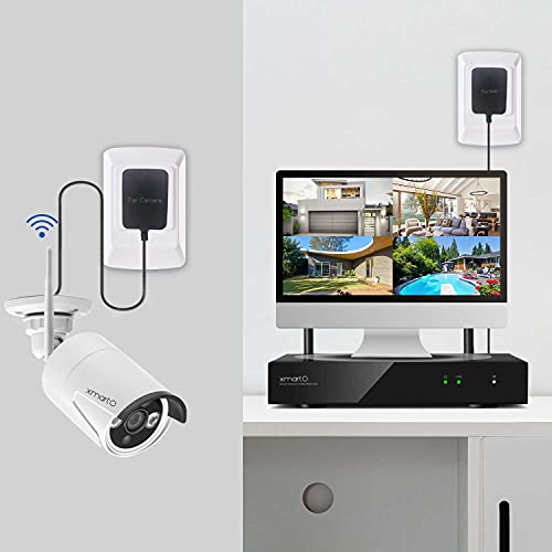 XMARTO H.265 10CH 4K Ultra HD WiFi Security NVR DVR Recorder w. Dual WiFi Routers in,Long Range WiFi, G3 Auto WiFi Relay, Support 10-Cameras,Cloud Storage,Alexa (NO HDD, WNP810/ WNQ58/ WNQ28)