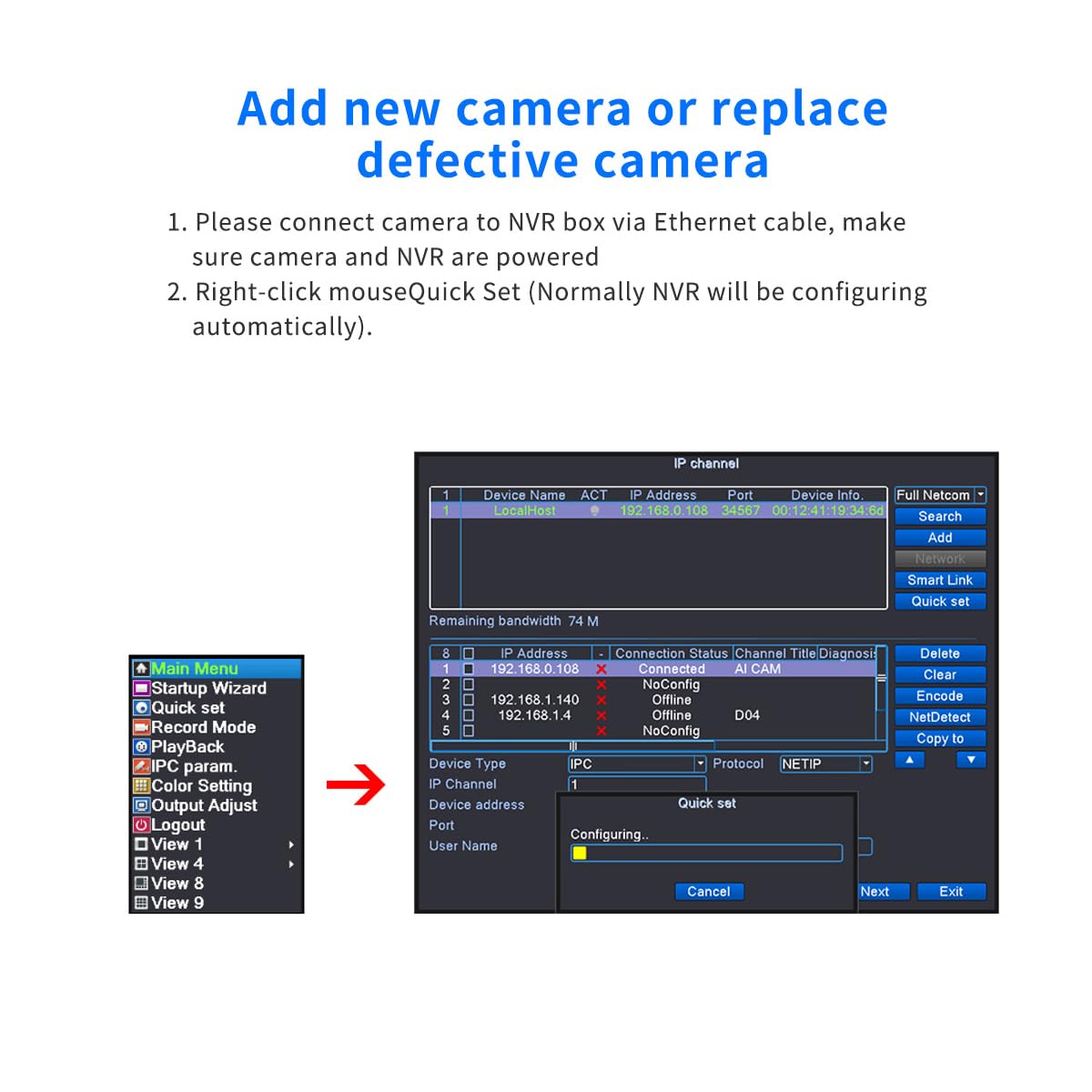 Xenocam 8CH PoE NVR 5MP H.265 Security Network Video Recorder Supports Up 8 X 5MP /4MP /3MP 1080P IP Cameras, Motion Detection Email Alerts USB Backup VGA and HDMI Output, NO HDD