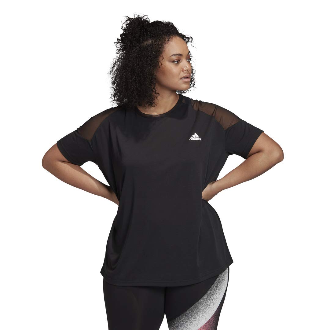 adidas womens Unleash Confidence Tee Black/White 2X