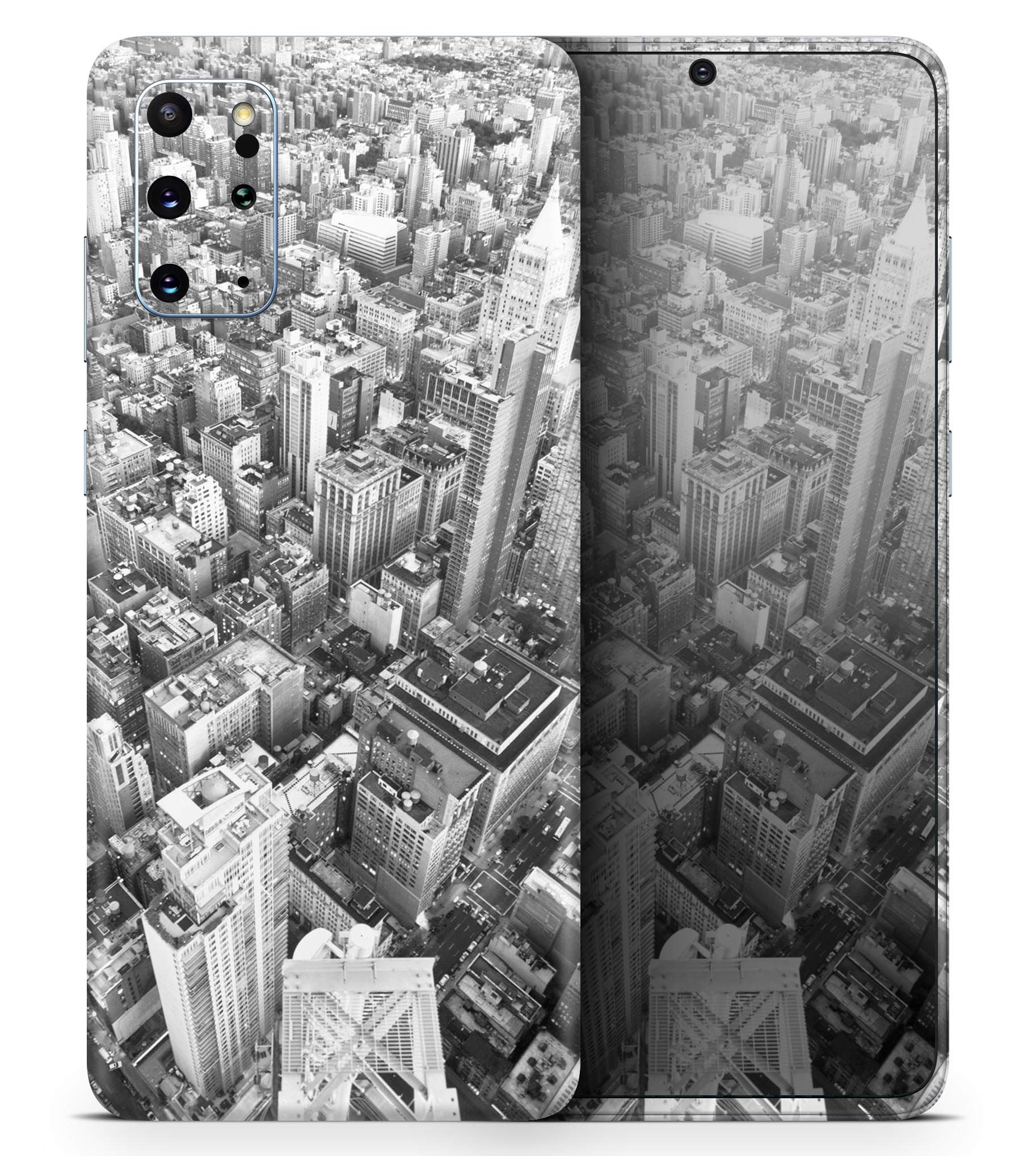 DesignSkinz Aerial Cityscape Black and White Protective Vinyl Decal Wrap Skin Cover Compatible with The Samsung Galaxy S20 (Screen Trim & Back Glass Skin)