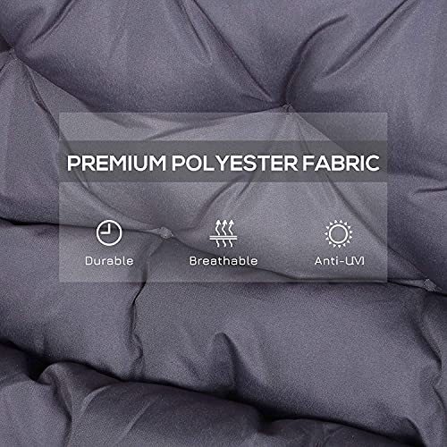 HZWDD Waterproof Bench Cushion with Backrest, 2 or 3 Seat Swing Replacement Cushions with Throw Pillow Overstuffed for Garden Patio Swing Outdoor Bench Cushions(Khaki,40 x 60 in)