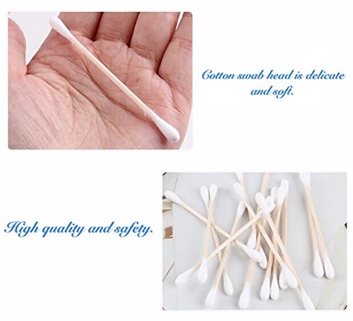 Wooden Stick Cotton Swabs Qtips XMHF Double Tipped With Cotton Heads- Multipurpose, Safe, Highly Absorbent & Hygienic